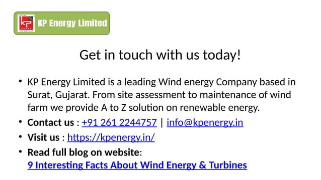 9 Interesting Facts About Wind Energy & Turbines | PPTX