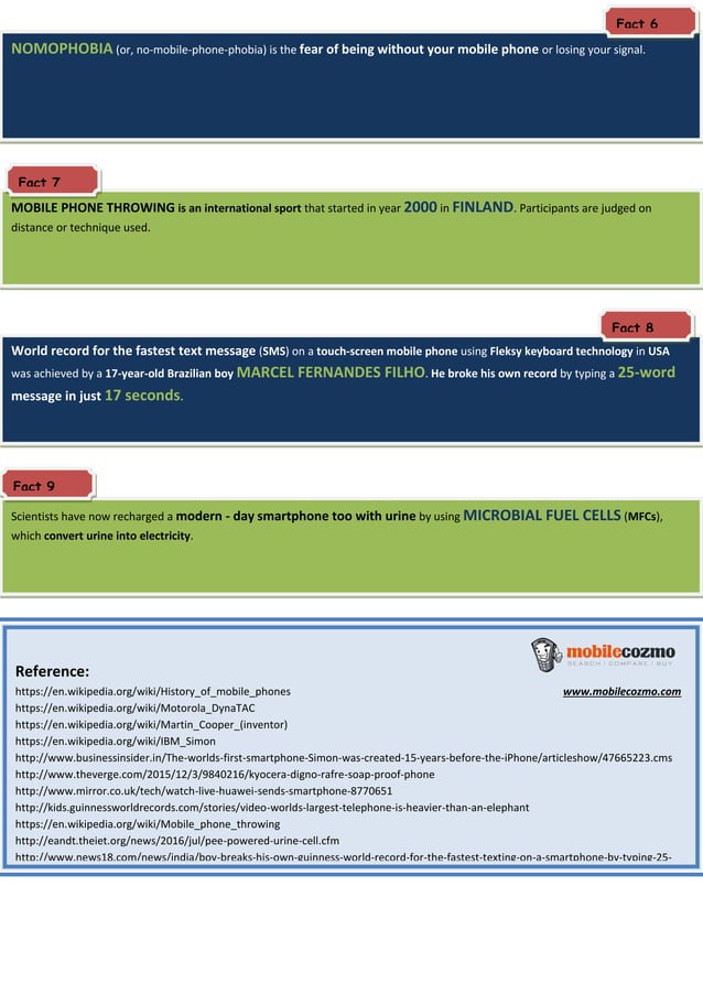 9 interesting mobile phone facts | PDF | Smartphones | Consumer Electronics