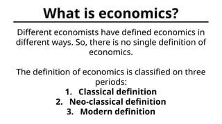 Introduction to Economics [Classical, Neo-Classical and Modern ...