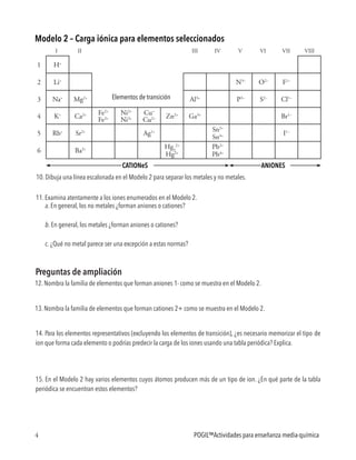Iones, guía basada en la metodología POGIL | PDF
