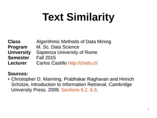 Text similarity and the vector space model | PDF