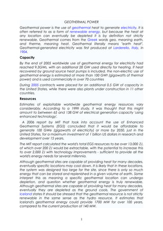 Geothermal power | DOC