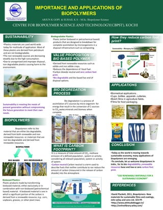 IMPORTANCE AND APPLICATIONS OF BIOPOLYMERS | PDF