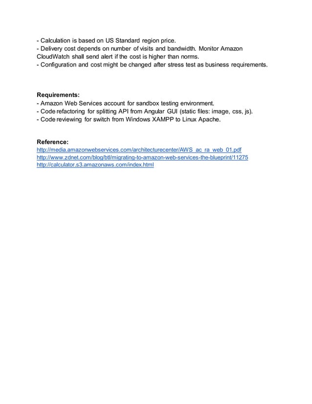 Aws cloud infrastructure and cost estimation for angular site | PDF