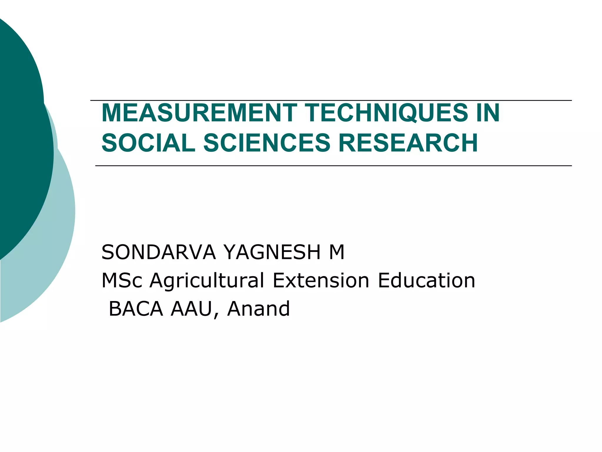 Measurement in social science research | PPTX