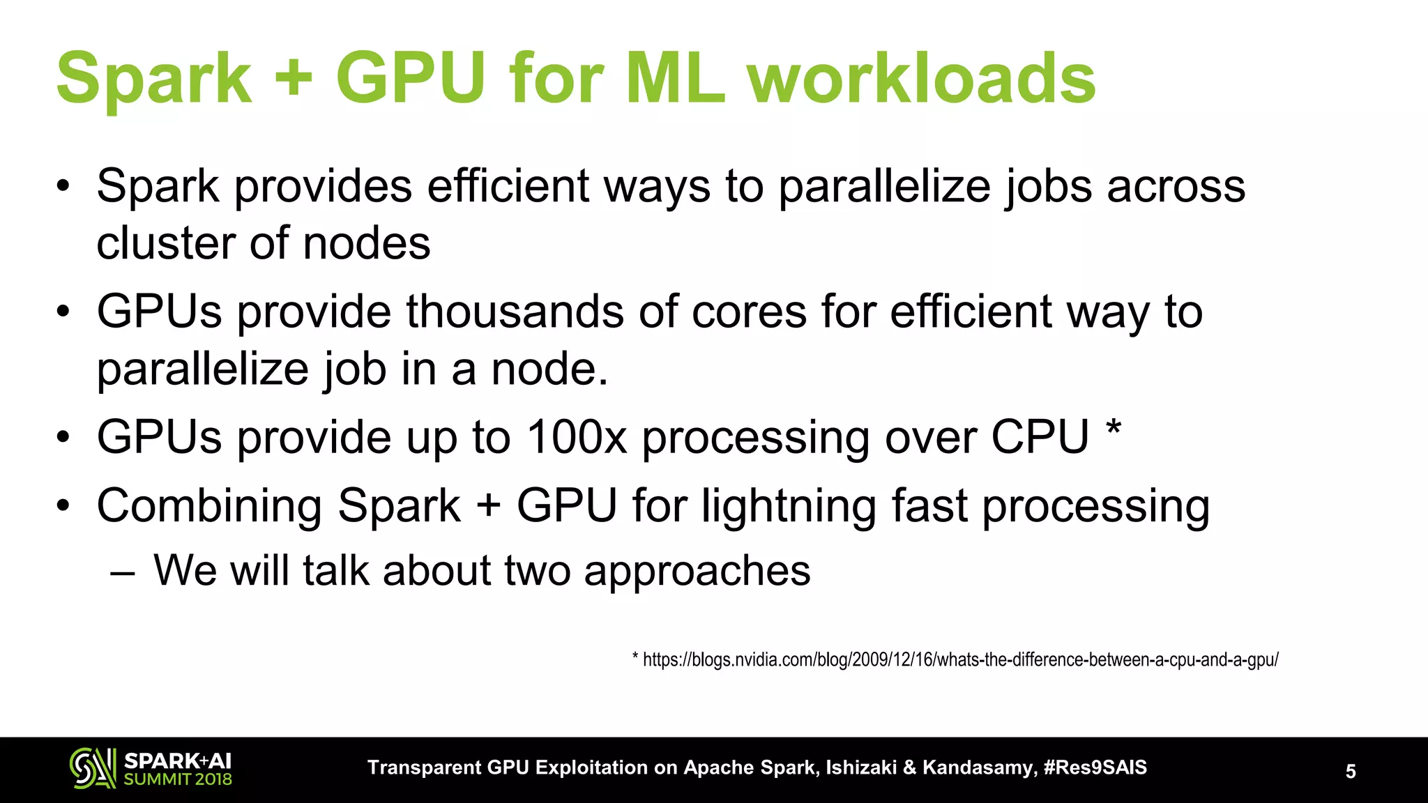 Transparent GPU Exploitation on Apache Spark with Kazuaki Ishizaki and Madhusudanan Kandasamy | PPT
