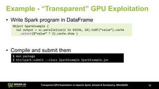 Transparent GPU Exploitation on Apache Spark with Kazuaki Ishizaki and Madhusudanan Kandasamy | PPT