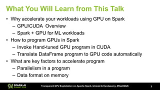 Transparent GPU Exploitation on Apache Spark with Kazuaki Ishizaki and Madhusudanan Kandasamy | PPT