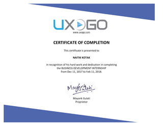 Certificate internship | PPT