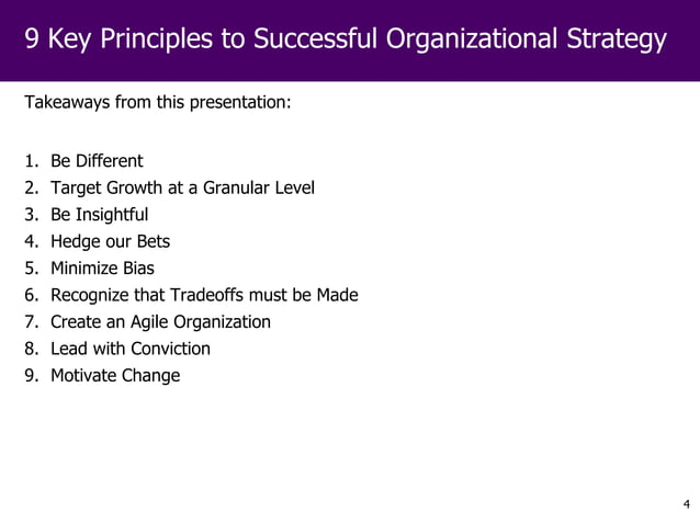 9 Key Principles to Successful Organizational Strategy | PPT