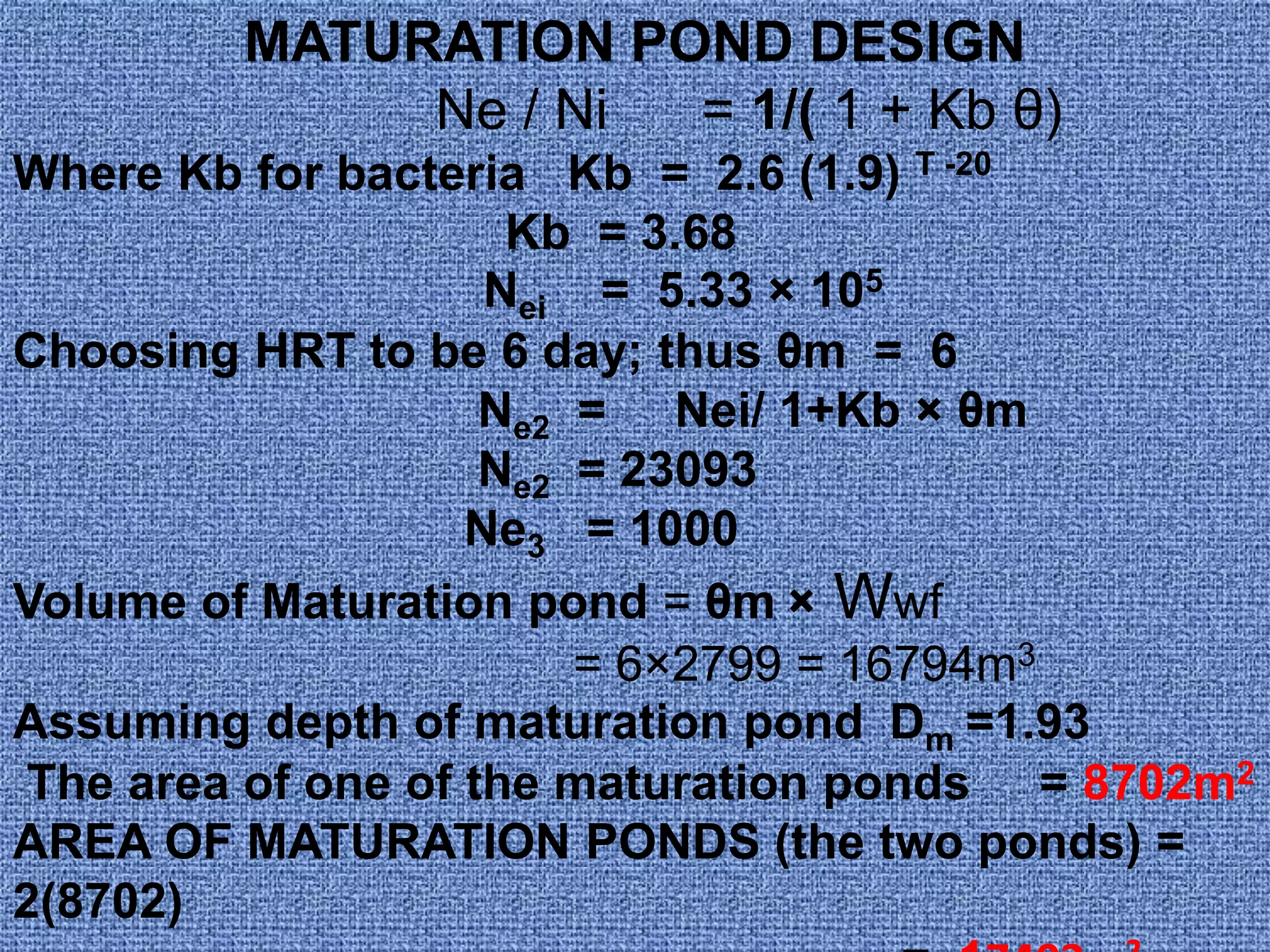 Waste Stabilisation pond design | PPTX
