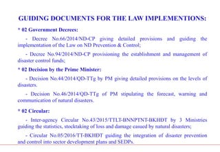 Law on natural disaster prevention and organizational structure for ...