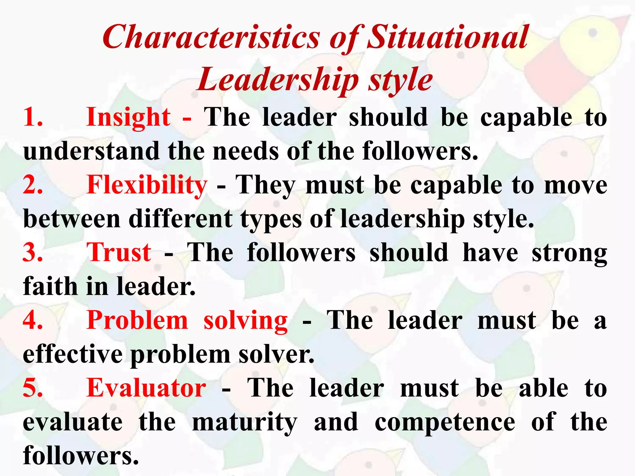 9 leadership theories Part II situational Theory or approach | PPTX
