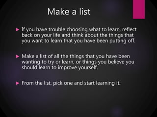 Learn and try new things | PPTX