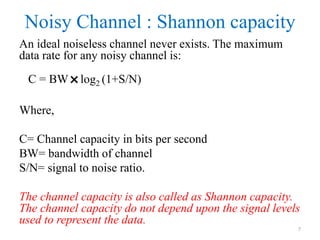 Data Communication & Computer network: Channel capacity | PDF