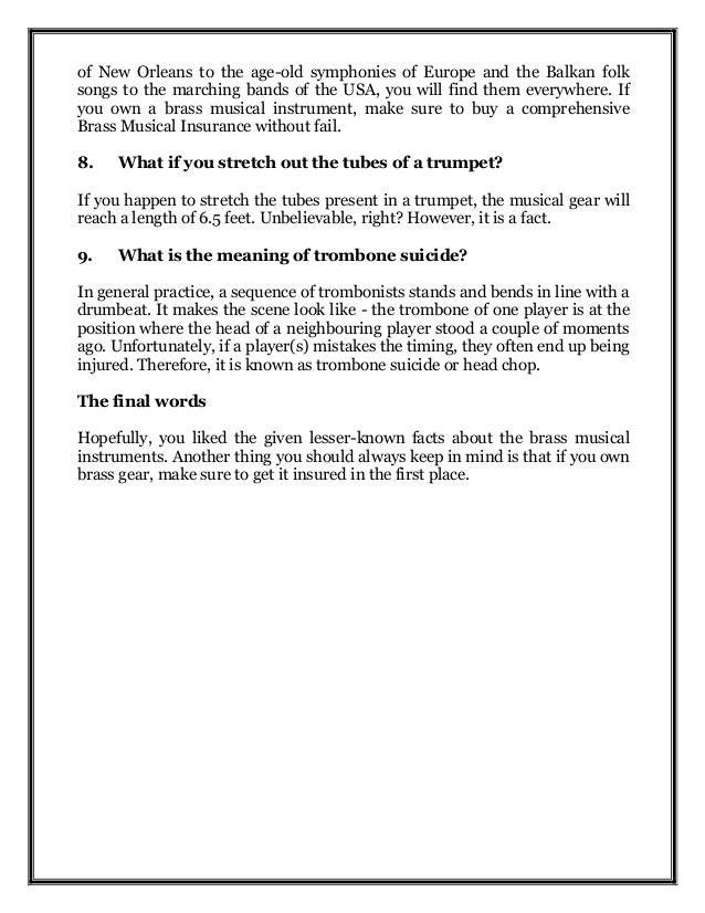 9 lesser known facts about brass musical instruments | PDF