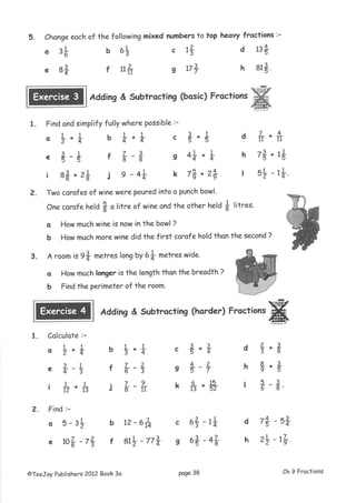 9 level 3a hw chapter 9 fractions | PDF