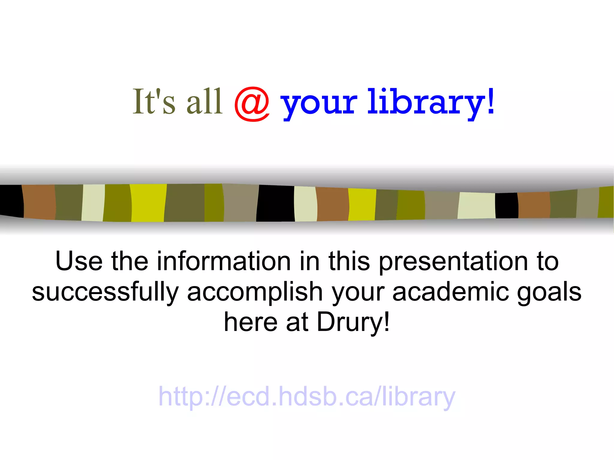 Grade 9 Library Orientation | PPT