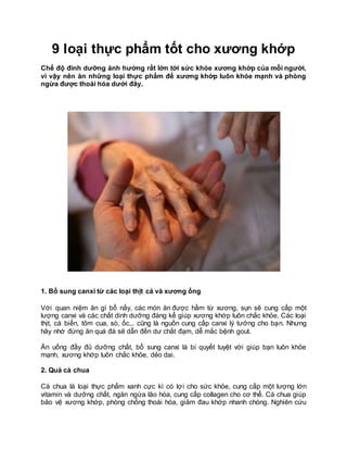 9 loại thực phẩm tốt cho xương khớp | DOCX