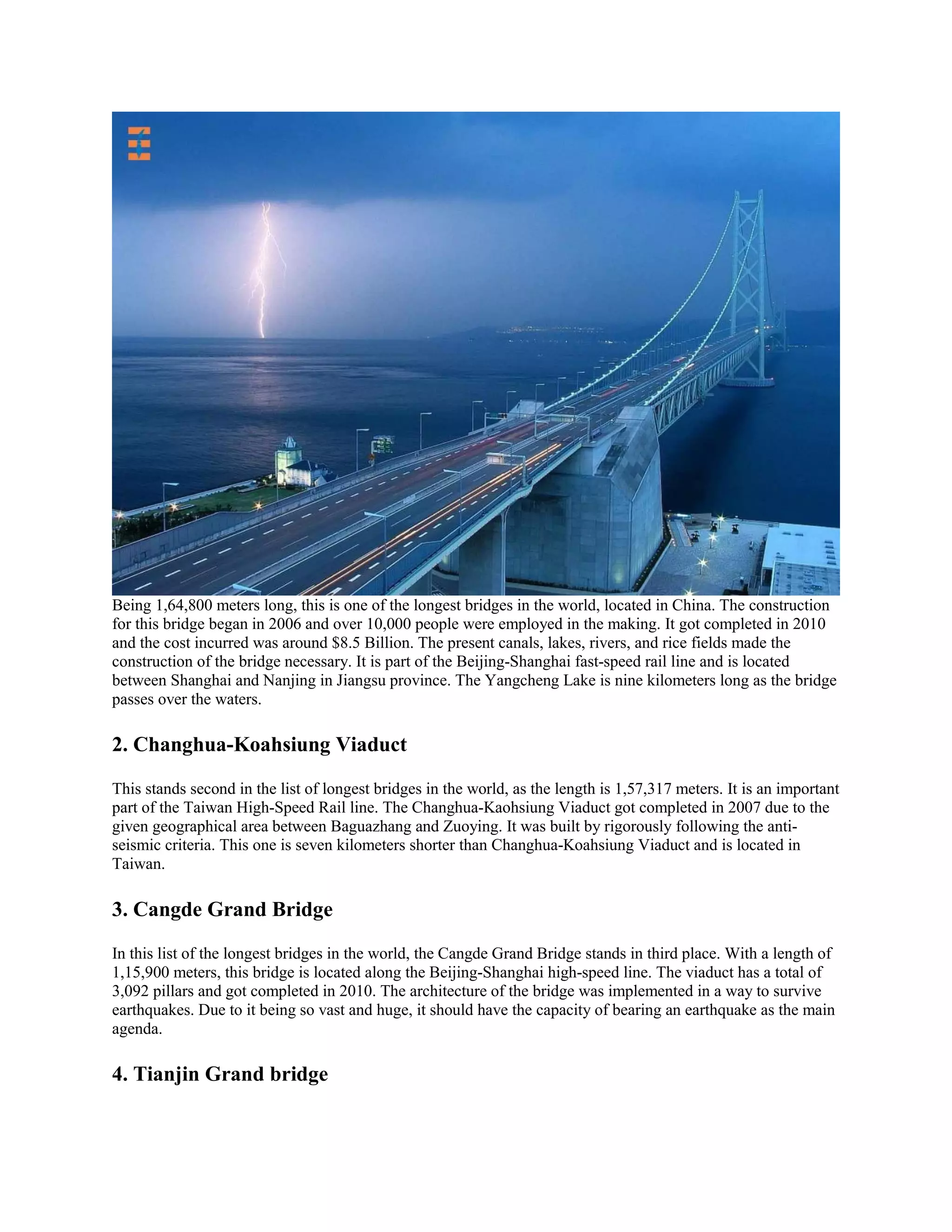 Top 9 Longest Bridges In The World To Take Your Breath Away | Future ...