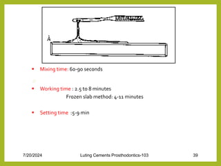 Luting agents in prosthodontics and their effects | PPTX