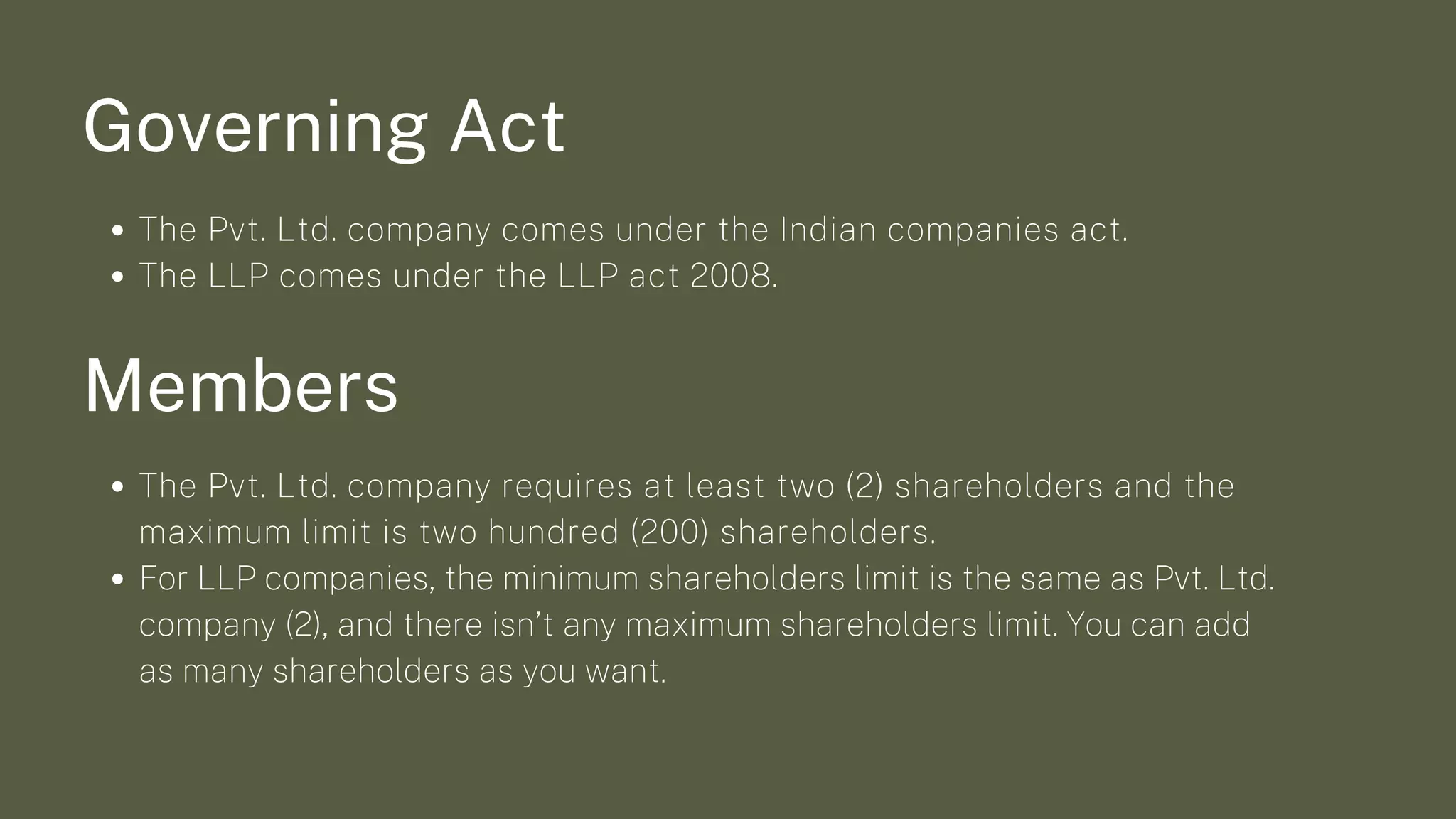 9 MAJOR DIFFERENCE BETWEEN PVT LTD AND LLP | PPT