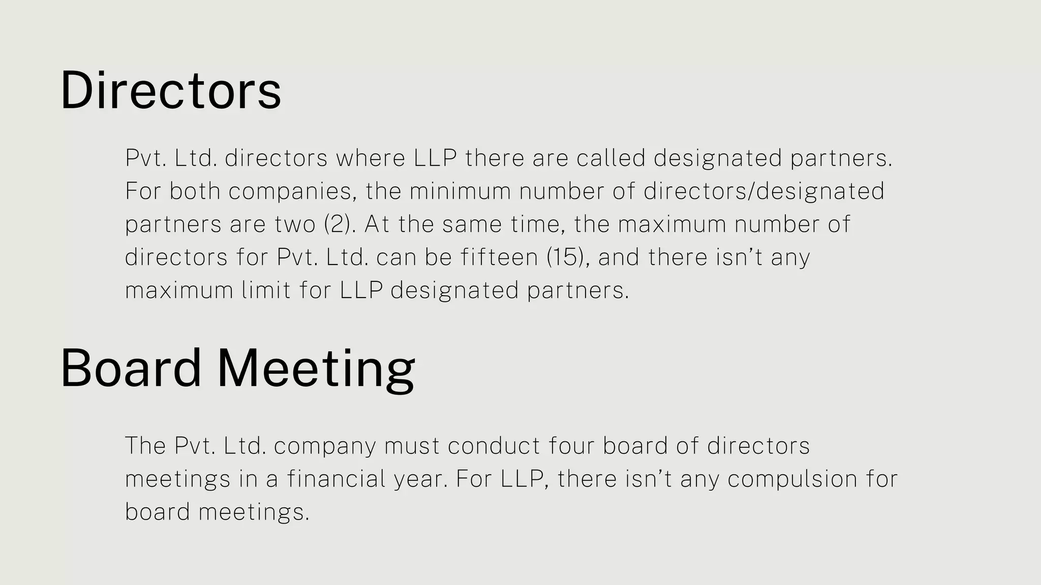 9 MAJOR DIFFERENCE BETWEEN PVT LTD AND LLP | PPT