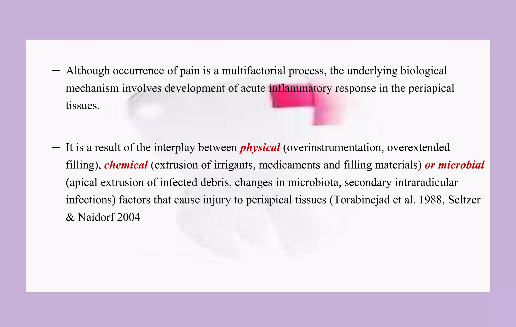 Mangement of endodontic pain | PPTX
