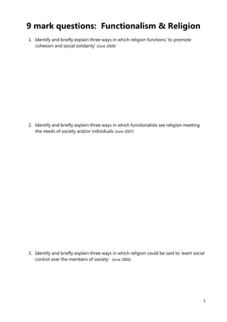 9 marker qs functionalism | PDF