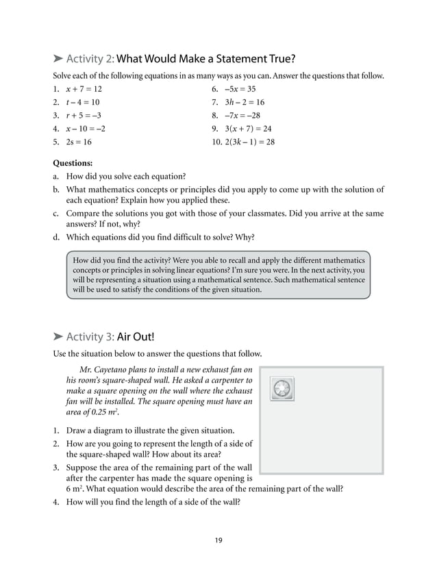 Grade 9: Mathematics Unit 1 Quadratic Equations and Inequalities. | PDF