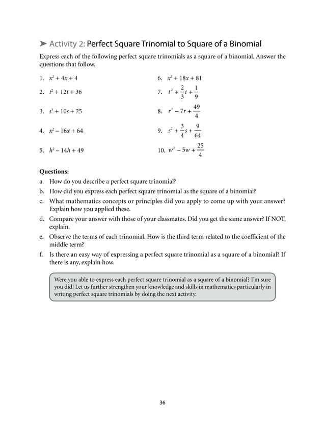 Grade 9: Mathematics Unit 1 Quadratic Equations and Inequalities. | PDF