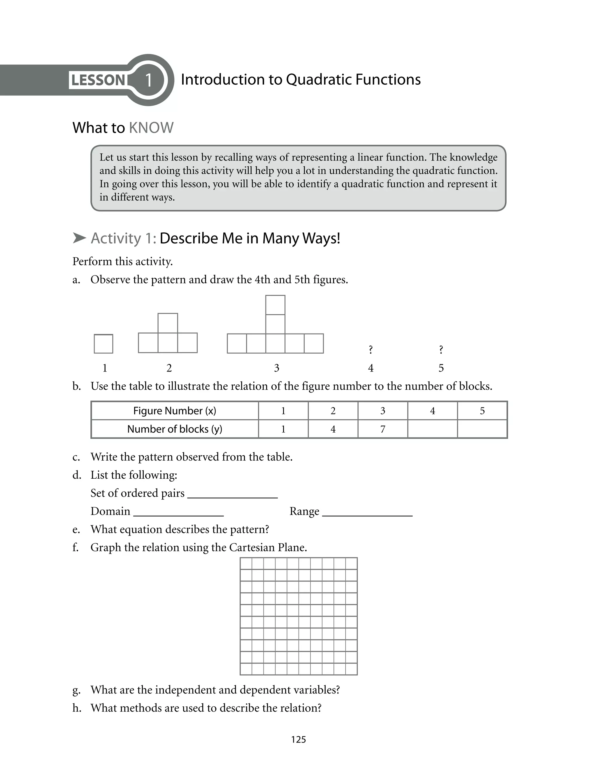 Grade 9: Mathematics Unit 2 Quadratic Functions. | PDF