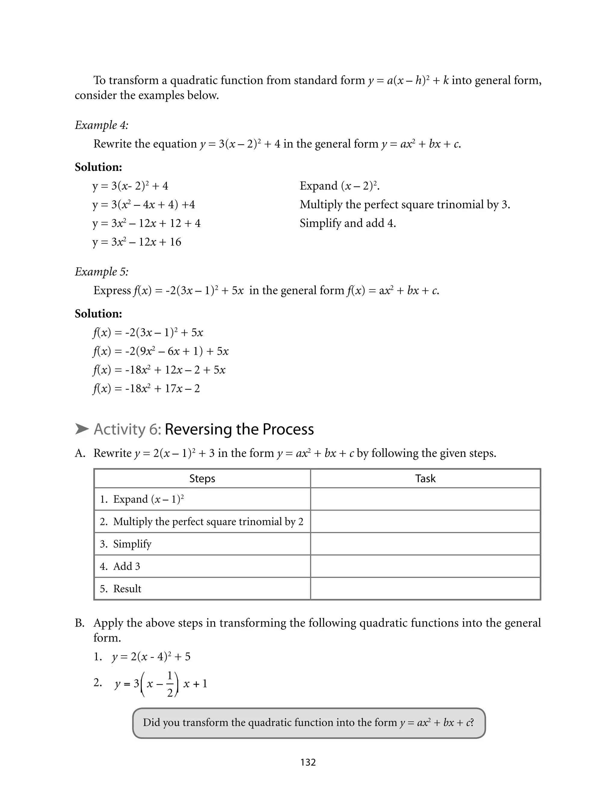 Grade 9: Mathematics Unit 2 Quadratic Functions. | PDF