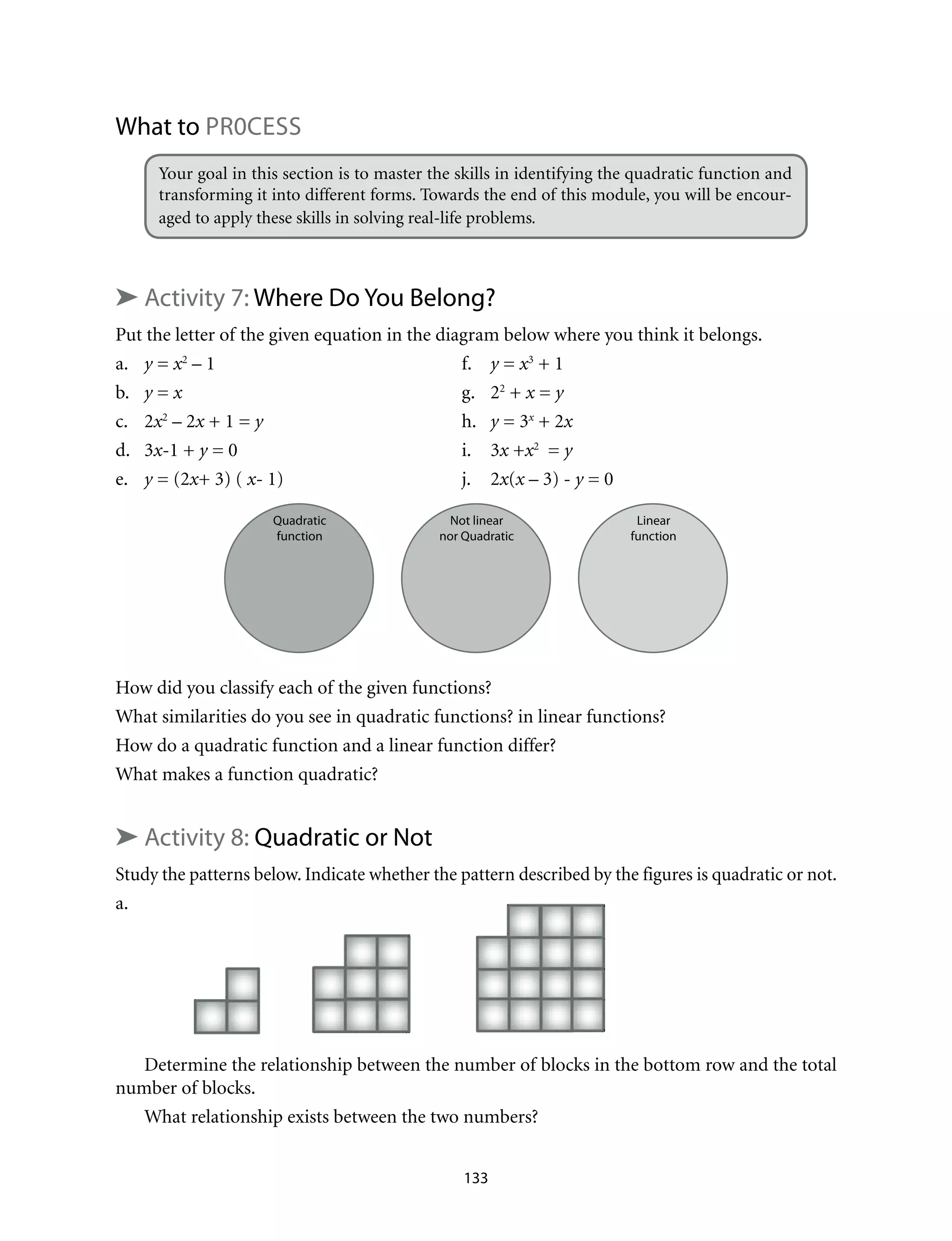 Grade 9: Mathematics Unit 2 Quadratic Functions. | PDF