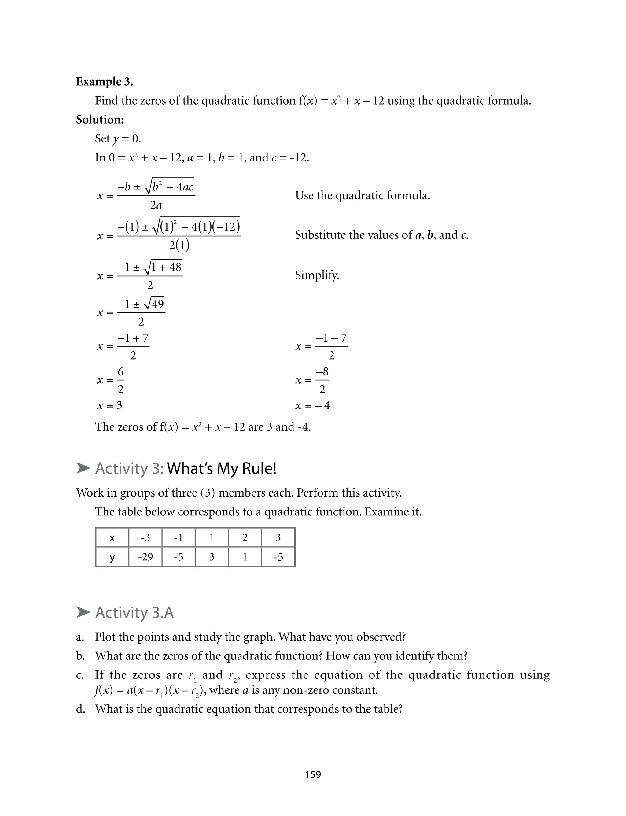 Grade 9: Mathematics Unit 2 Quadratic Functions. | PDF | Publishing ...