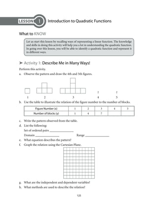 Grade 9: Mathematics Unit 2 Quadratic Functions. | PDF