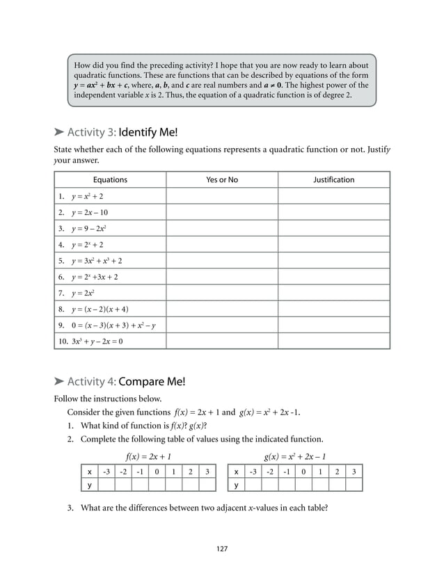 Grade 9: Mathematics Unit 2 Quadratic Functions. | PDF | Publishing ...