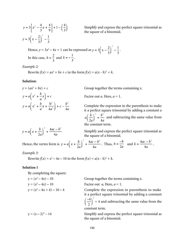 Grade 9: Mathematics Unit 2 Quadratic Functions. | PDF | Publishing Industry | Industries