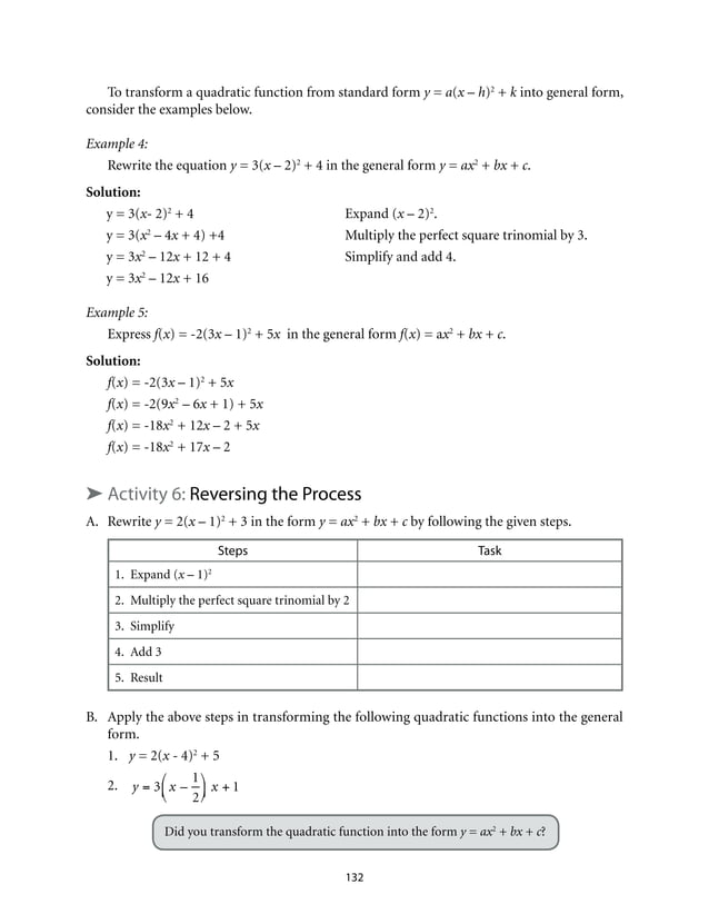 Grade 9: Mathematics Unit 2 Quadratic Functions. | PDF | Publishing ...