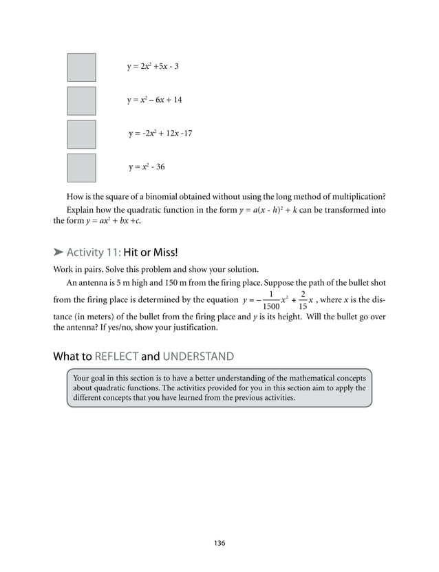 Grade 9: Mathematics Unit 2 Quadratic Functions. | PDF | Publishing Industry | Industries
