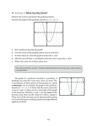 Grade 9: Mathematics Unit 2 Quadratic Functions. | PDF