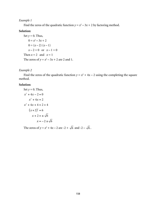Grade 9: Mathematics Unit 2 Quadratic Functions. | PDF | Publishing ...