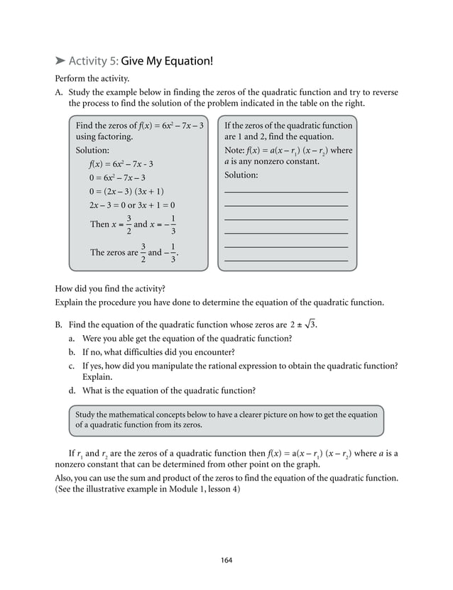 Grade 9: Mathematics Unit 2 Quadratic Functions. | PDF | Publishing Industry | Industries