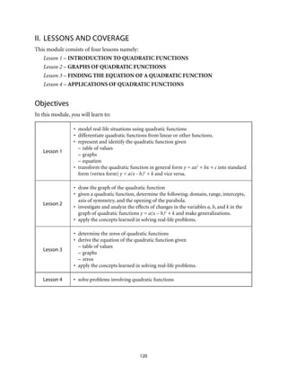 Grade 9: Mathematics Unit 2 Quadratic Functions. | PDF