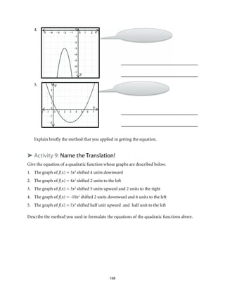 Grade 9: Mathematics Unit 2 Quadratic Functions. | PDF