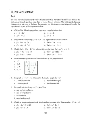 Grade 9: Mathematics Unit 2 Quadratic Functions. | PDF