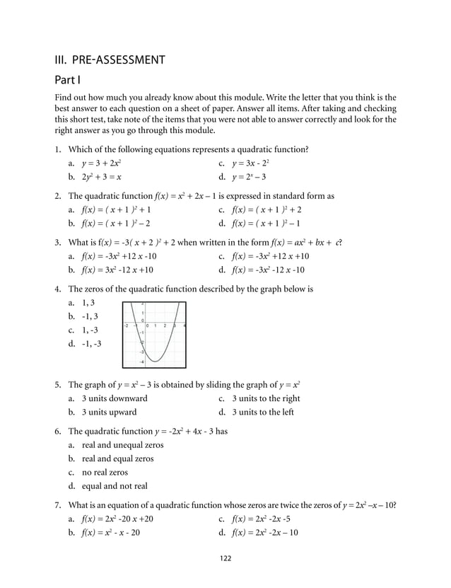 Grade 9: Mathematics Unit 2 Quadratic Functions. | PDF | Publishing ...
