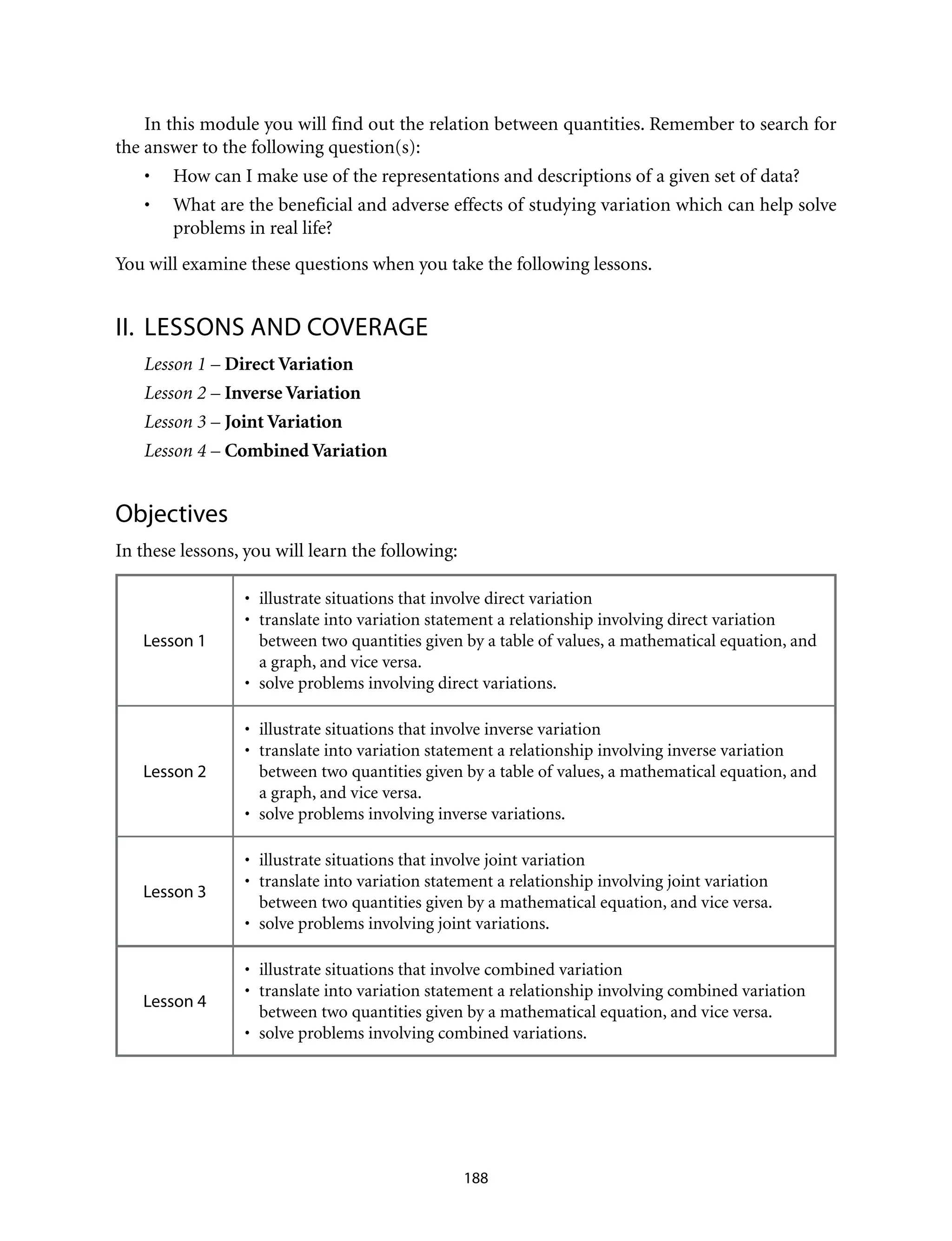 Grade 9: Mathematics Unit 3 Variation | PDF