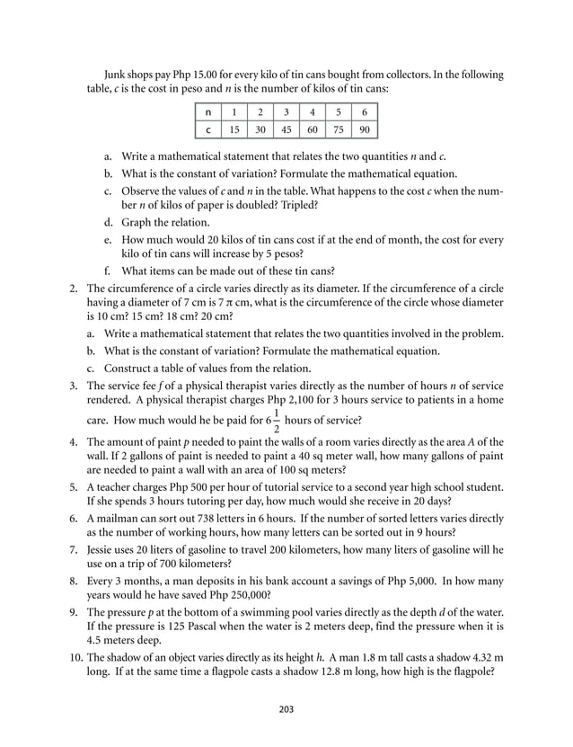 Grade 9: Mathematics Unit 3 Variation | PDF | Educational Assessment ...