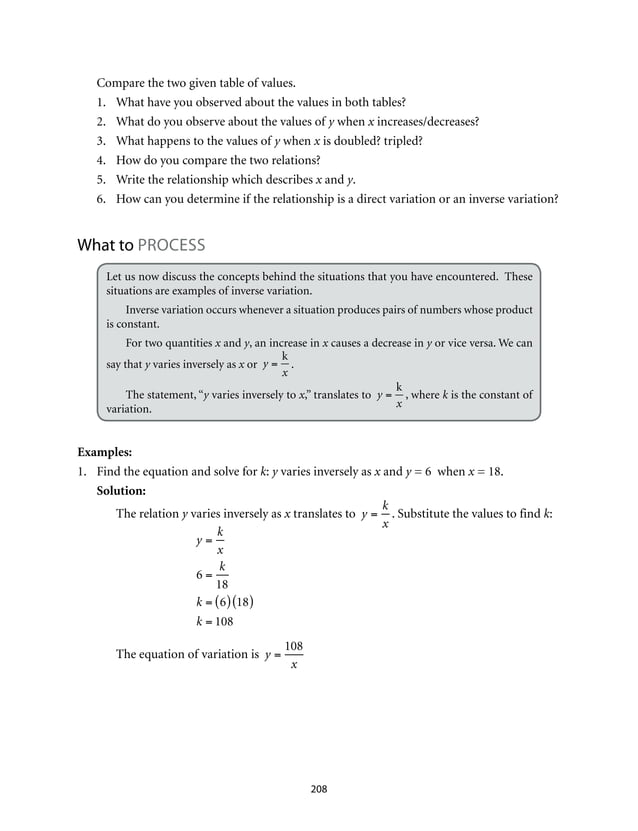 Grade 9: Mathematics Unit 3 Variation | PDF | Educational Assessment ...